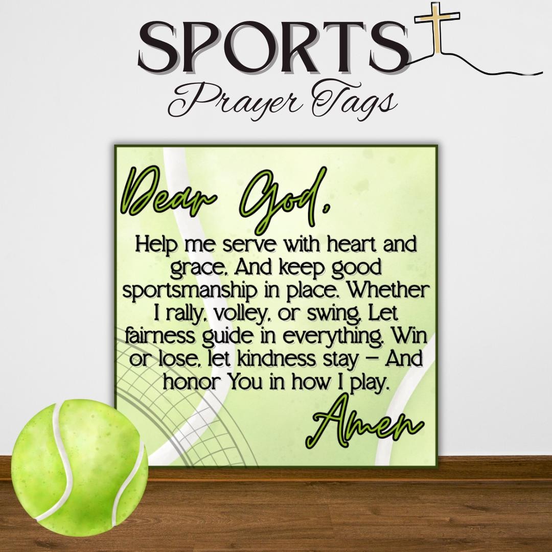 Printable Tennis Prayer Tags: Team Motivation, Game Day Gift (PDF ...