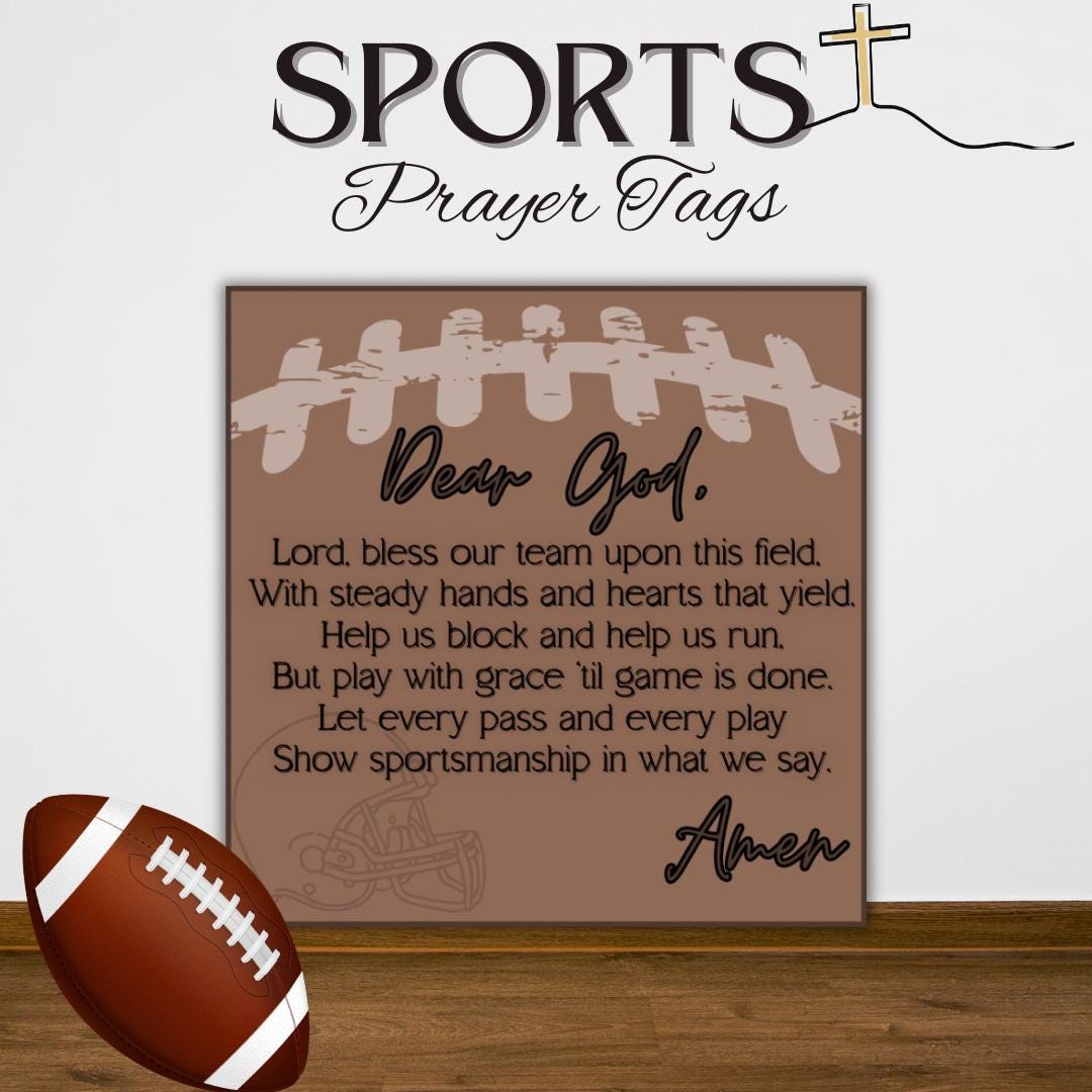Printable Football Prayer Tags for Teams | Game Day Prayer Cards for ...