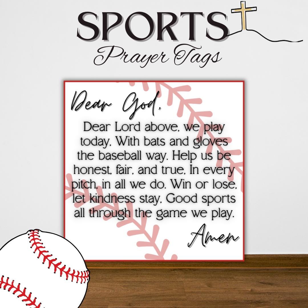 Baseball Prayer Tags for Teams | Printable Prayer Cards for Players and ...