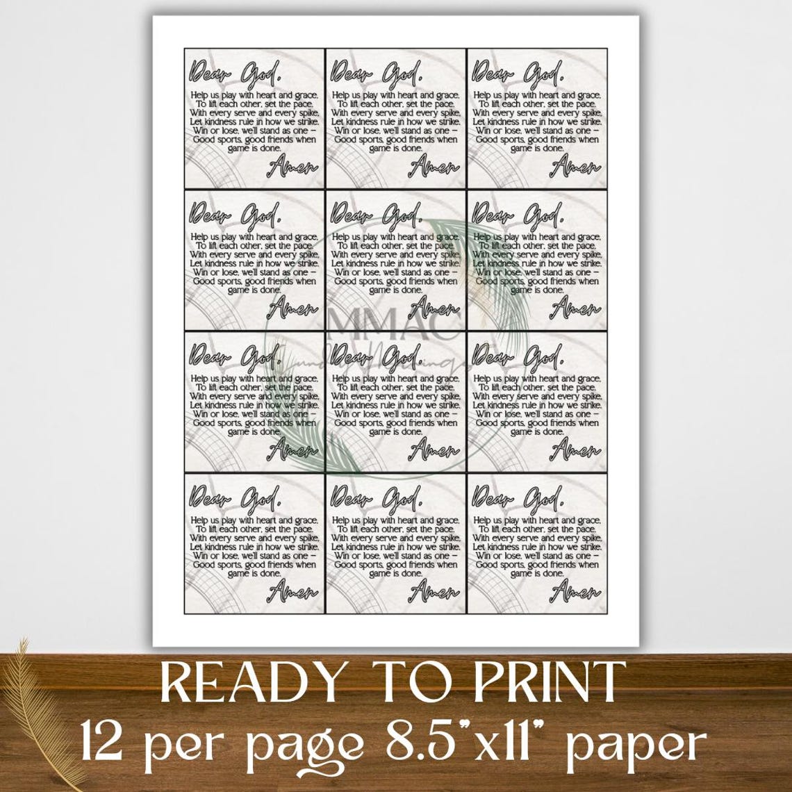 Printable Volleyball Prayer Tags for Teams | Game Day Prayer Cards ...