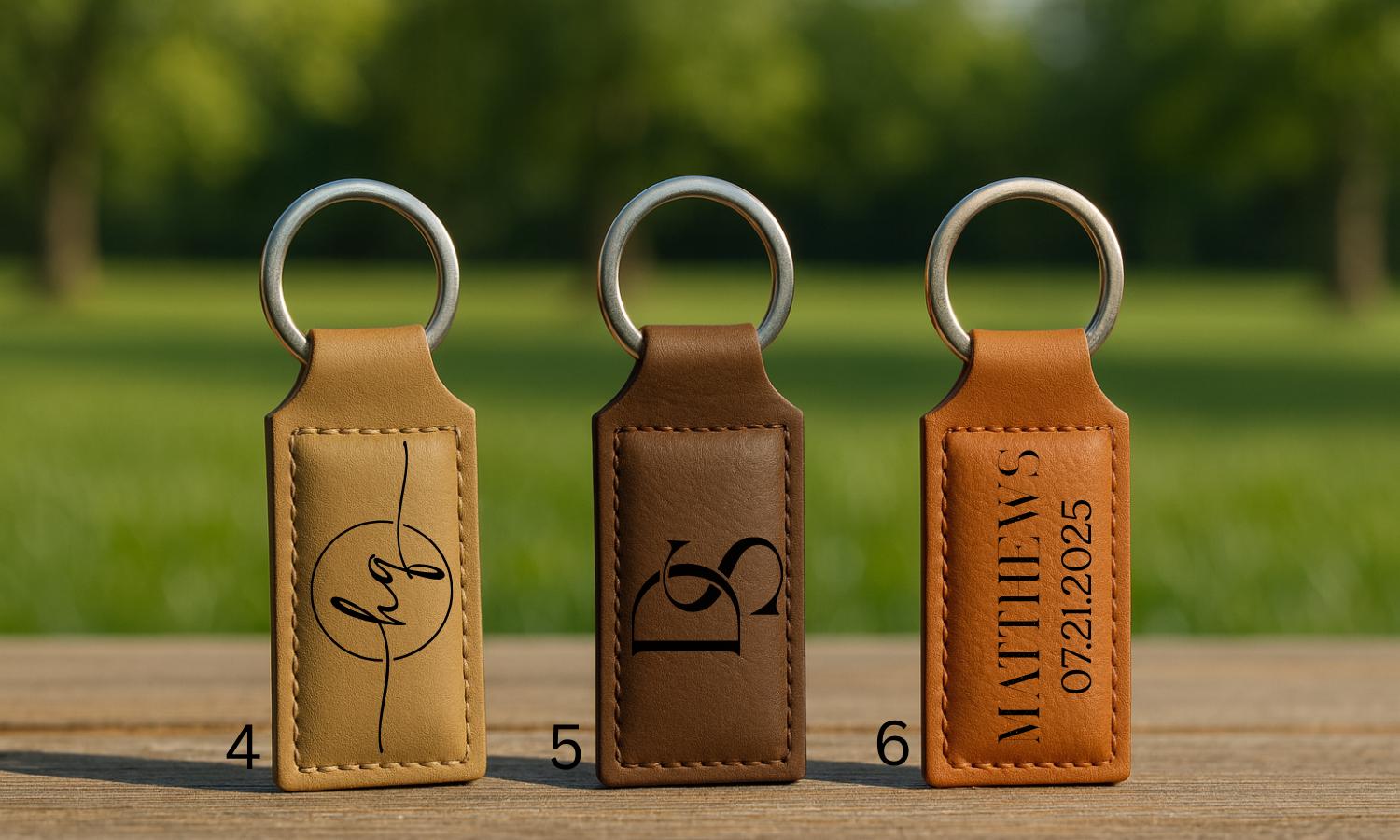 Laser Engraved Leatherette Keychain, Custom Logo, Personalized Gift - Etsy