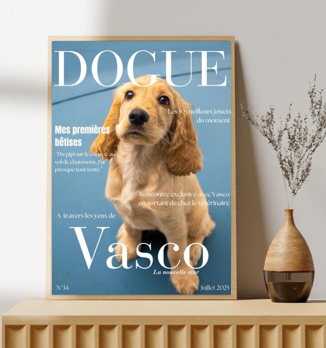 Personalized DOGUE Cover Poster – Chic and Funny Magazine Portrait of ...