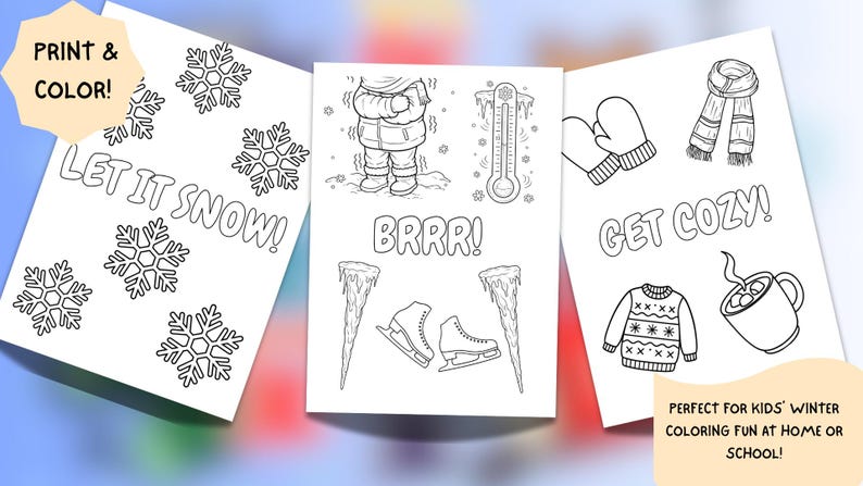 Winter Printables for Kids | Coloring, Mazes, Games Activity Bundle for ...