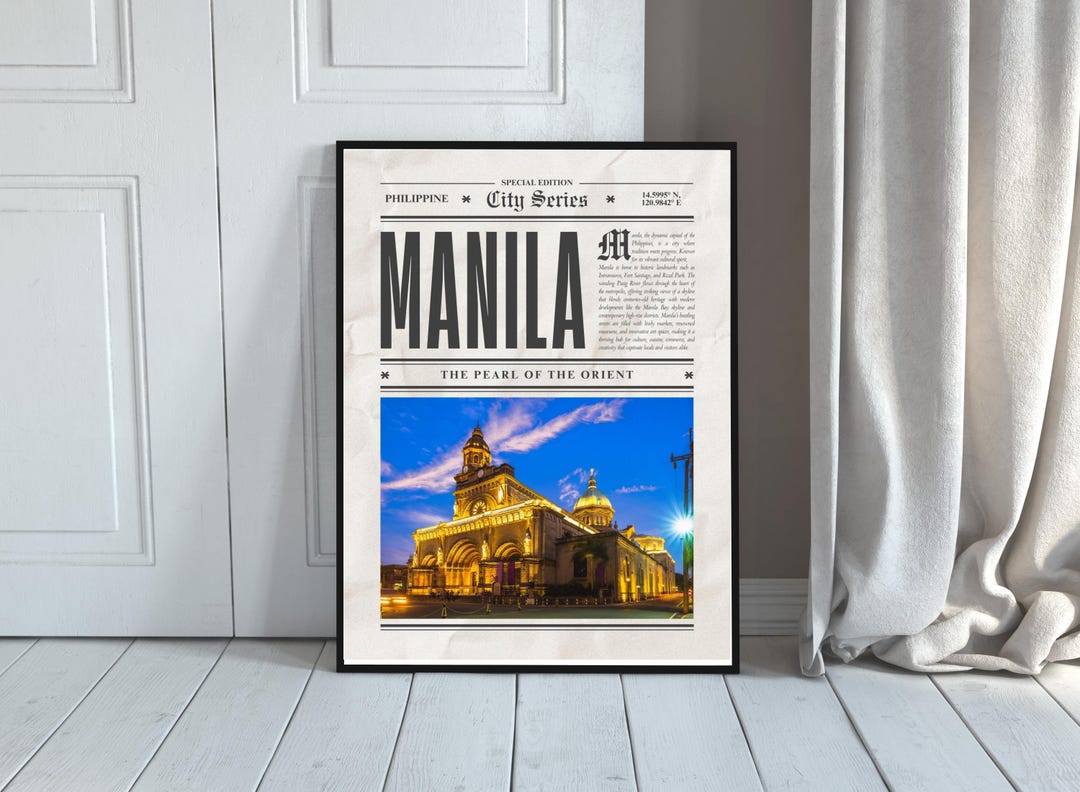 Manila Cathedral Printable Wall Art | Vintage Intramuros Poster | Retro ...