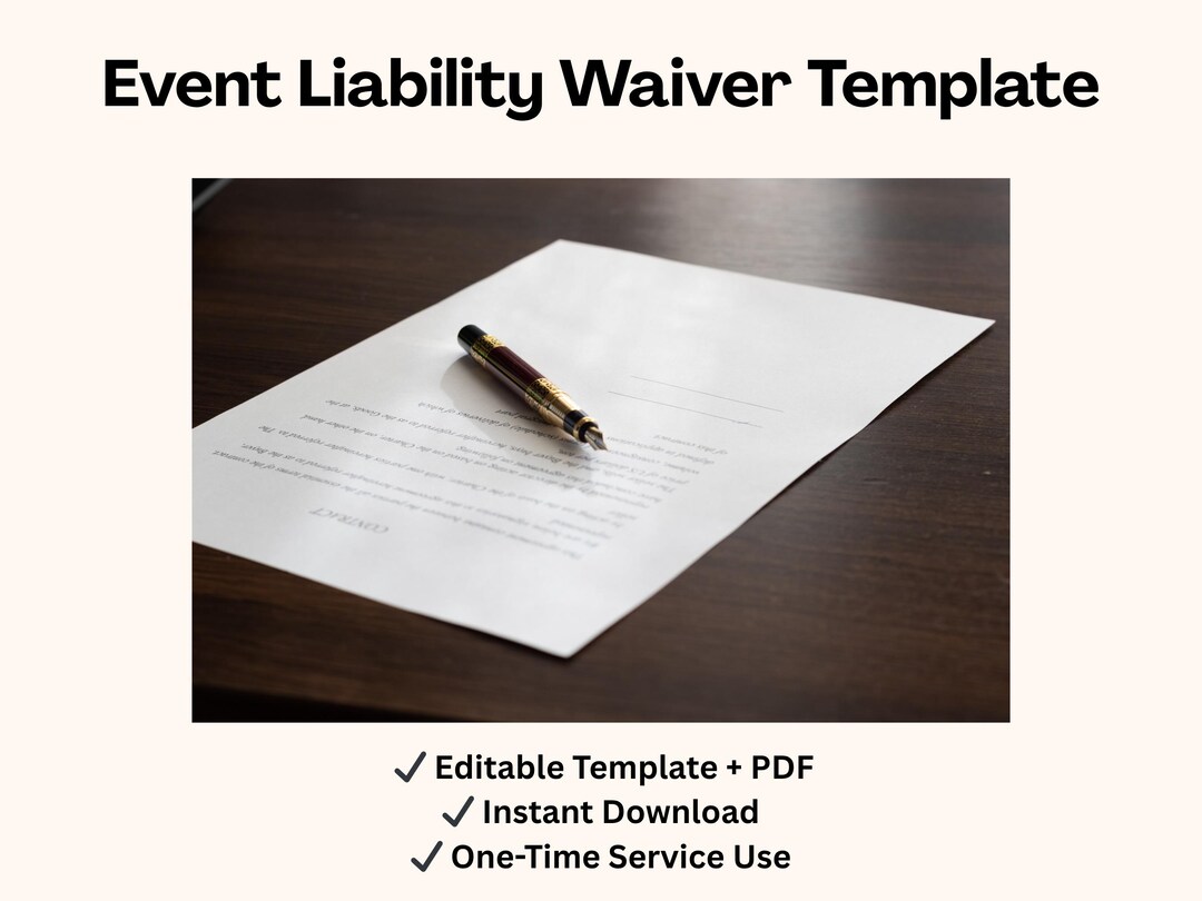 Event Liability Waiver Template – One-time Service Release Form for ...