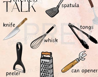 Kitchen Verbs Poster | English Vocabulary PDF for ESL | Cooking Verbs ...