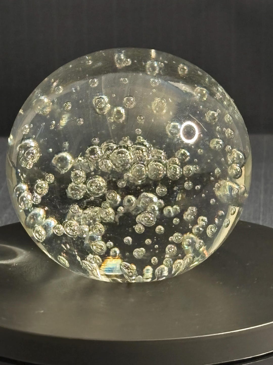 Large Glass Paperweight With Controlled Bubbles - Murano Style - Etsy