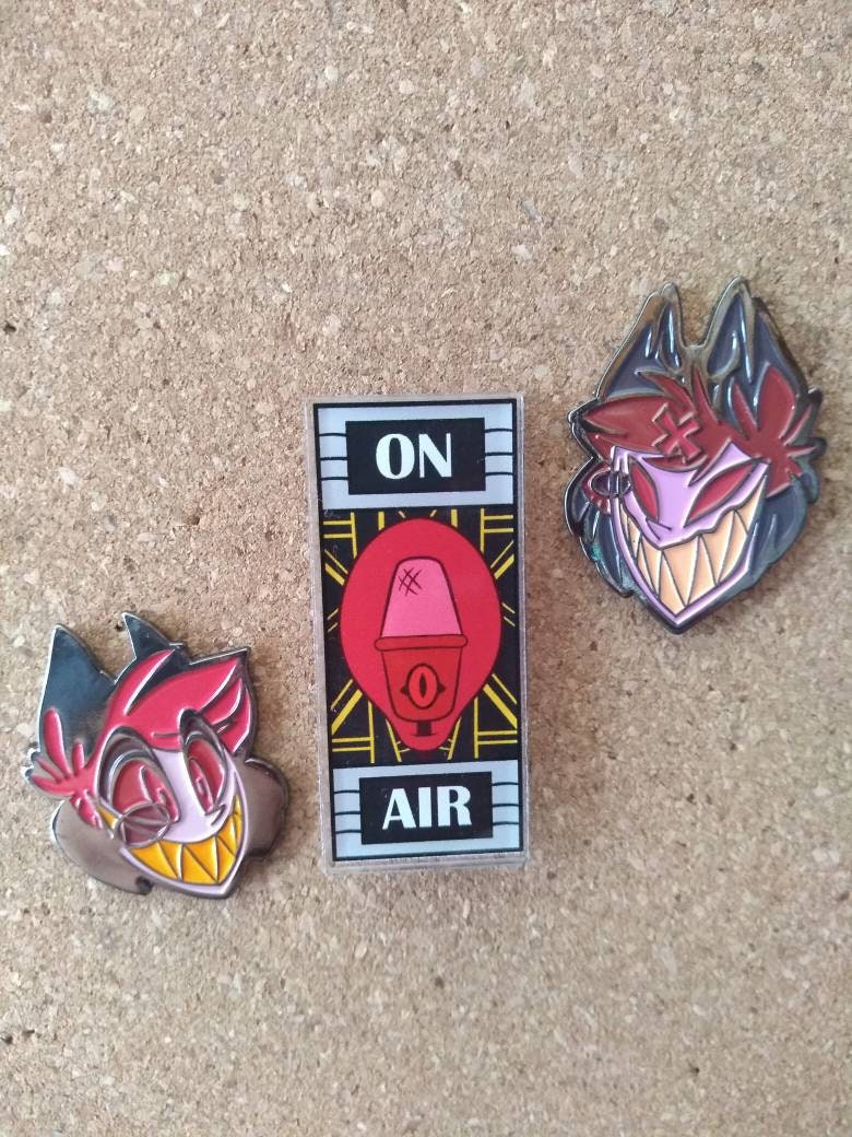 On Air Acrylic Pin Hazbin Hotel / Alastor Inspired Pin | Etsy