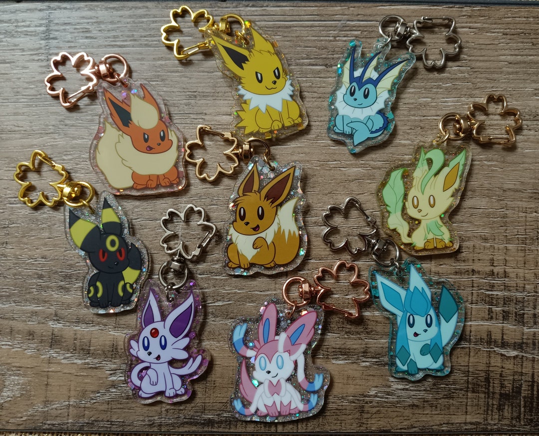 Eeveelution Glitter Acrylic Charms Pokemon Inspired - Etsy