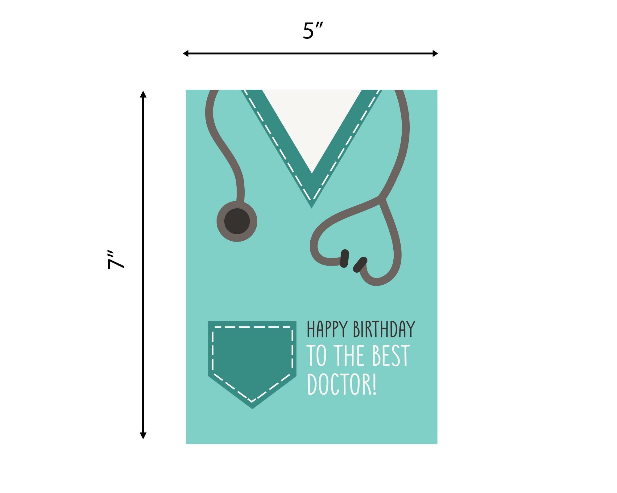 Doctor Birthday Card – Printable 5x7" Greeting – Digital Download for ...