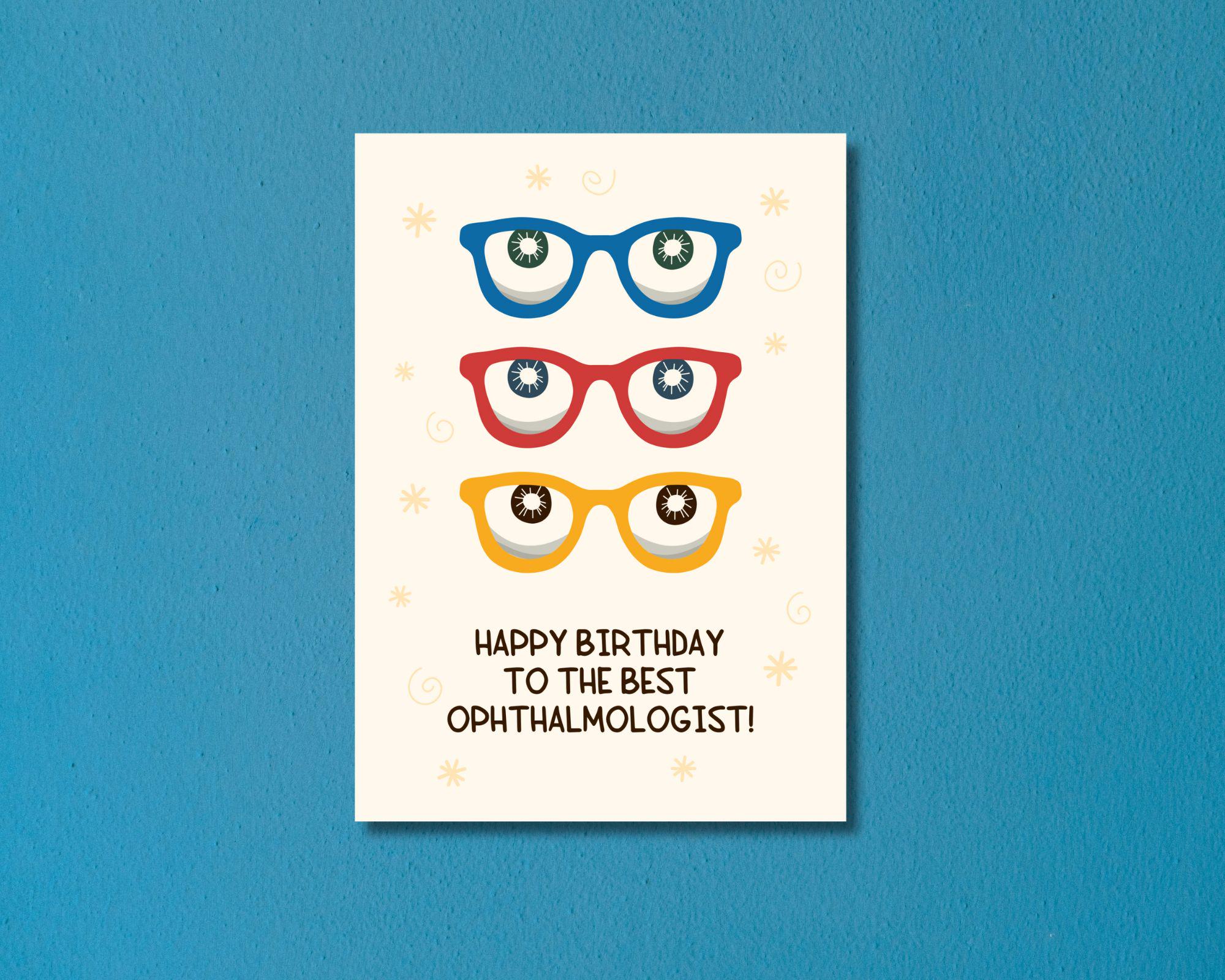 Ophthalmologist Birthday Card – Printable 5x7” Digital Download – Eye ...