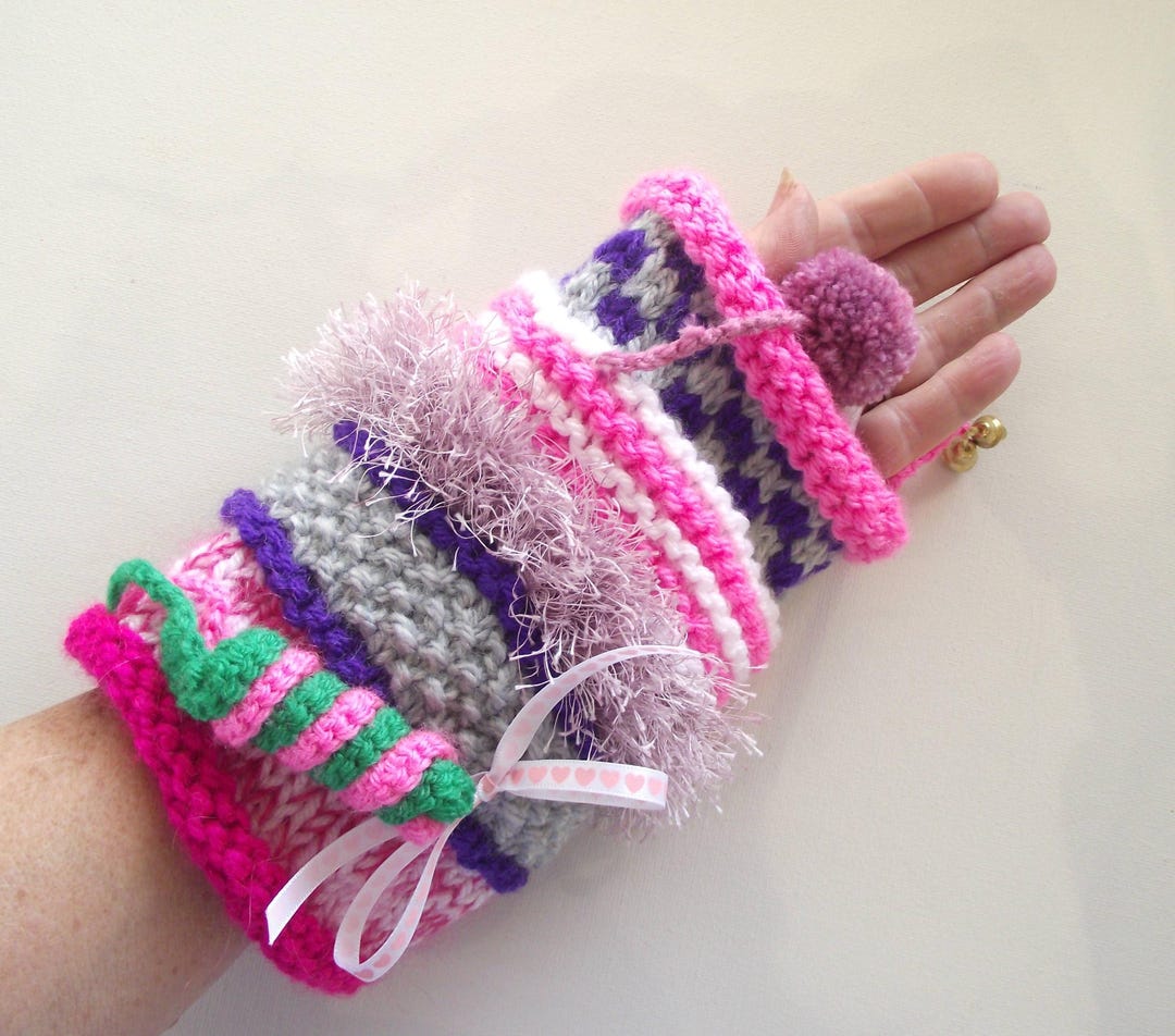 Knitted Fiddle Muff: Sensory Aid With Bells & Pom Pom - Etsy