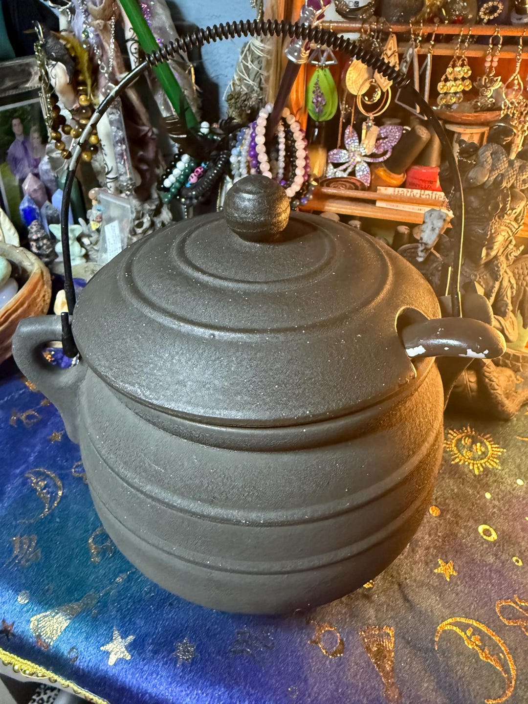 Vintage Ceramic Black Cauldrons & Spoon - Etsy