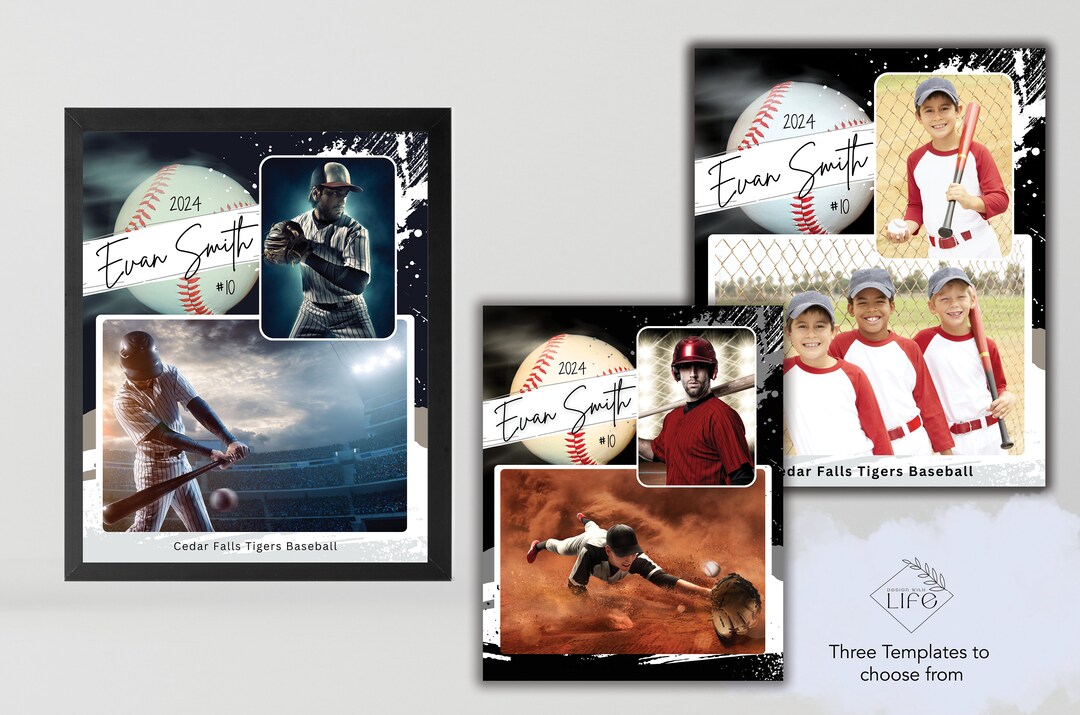 Baseball Memory Mate Template - Canva Photo Collage (digital Download ...