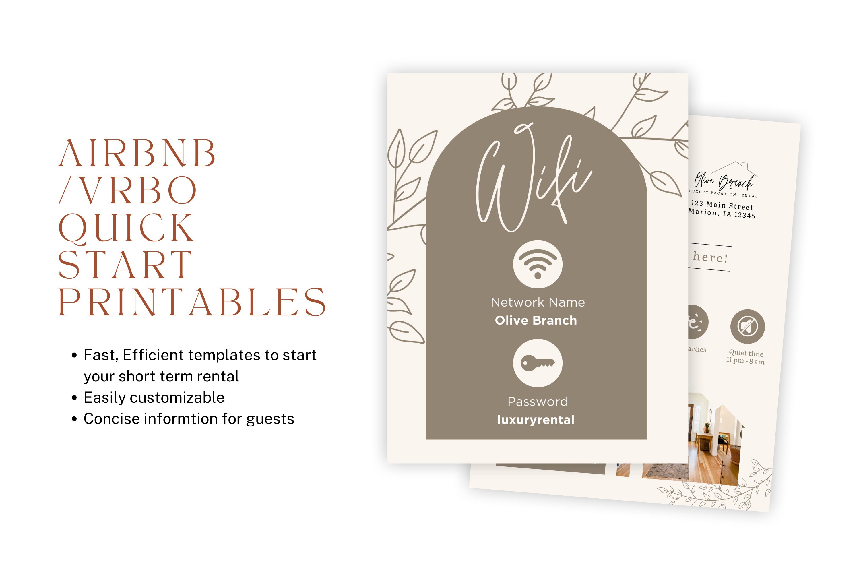 Simple and Modern Canva Template to Get Your Airbnb / VRBO up and ...