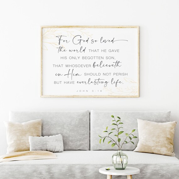 Boho Farmhouse Style Bible Verset Jean 03:16 | Etsy