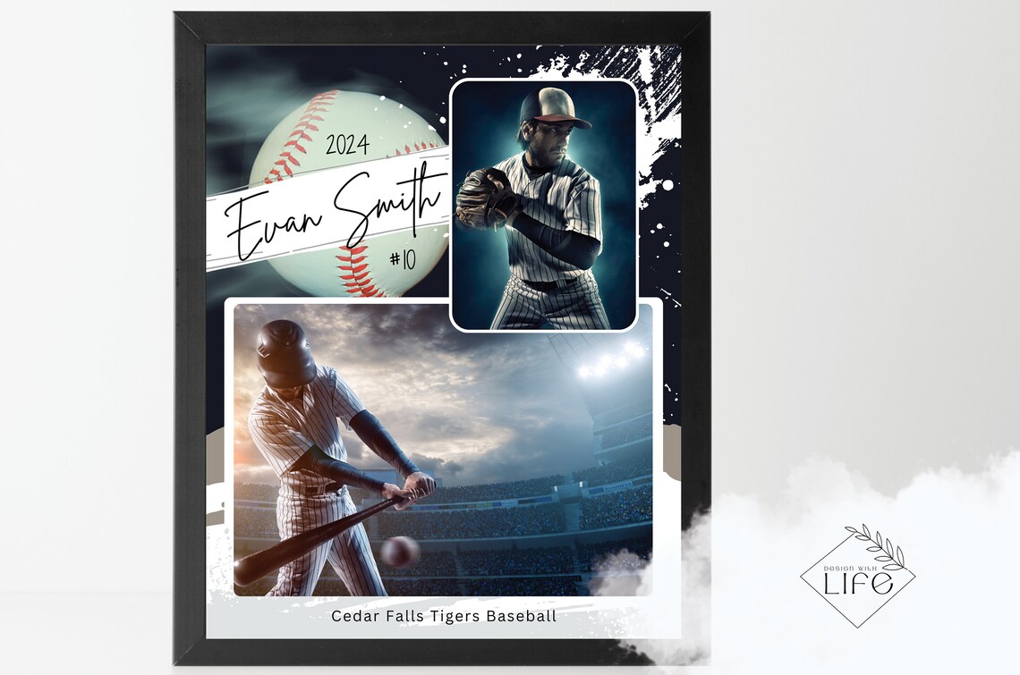Baseball Memory Mate Template - Canva Photo Collage (digital Download ...