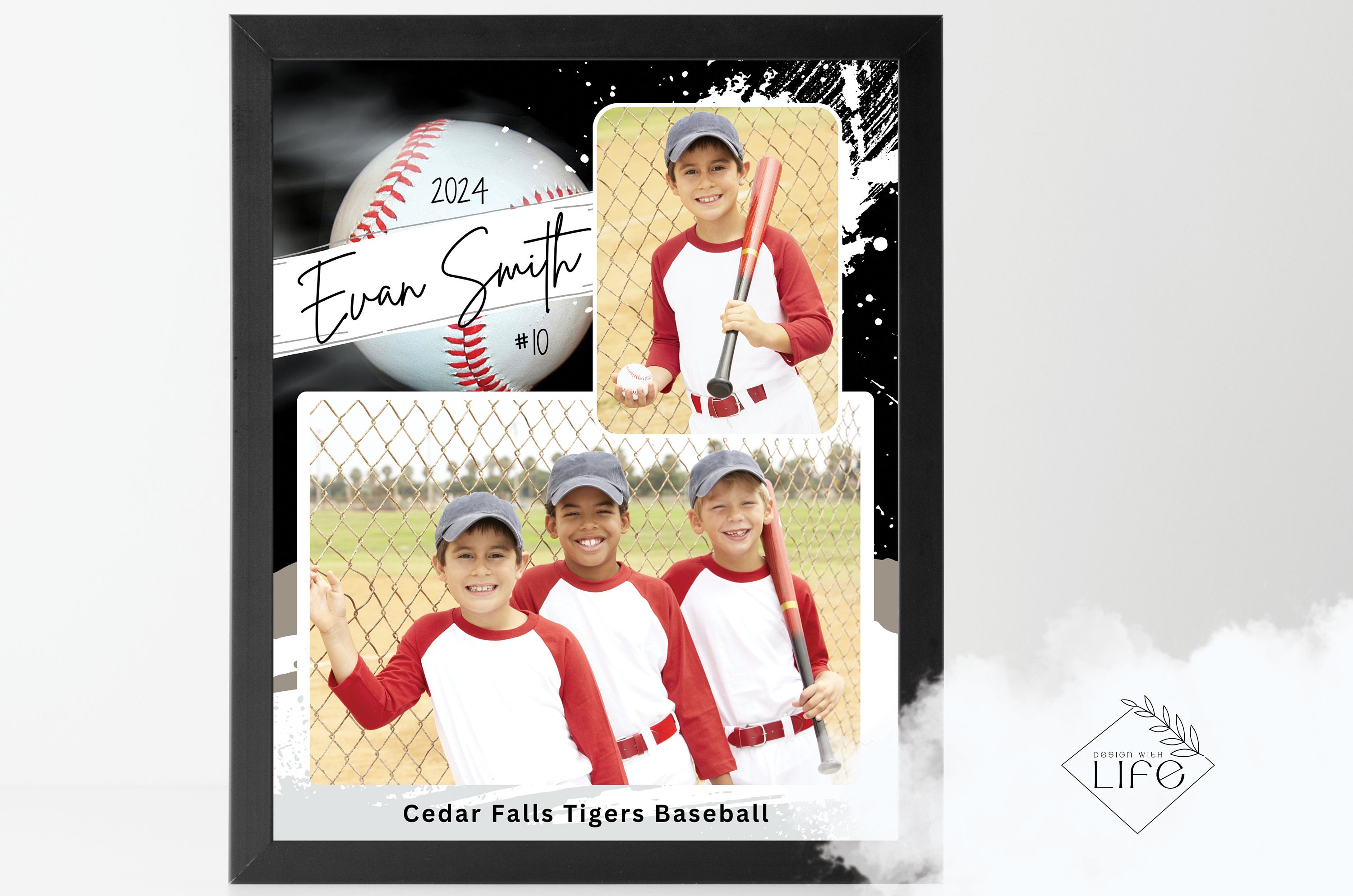 Baseball Memory Mate Template - Canva Photo Collage (digital Download ...