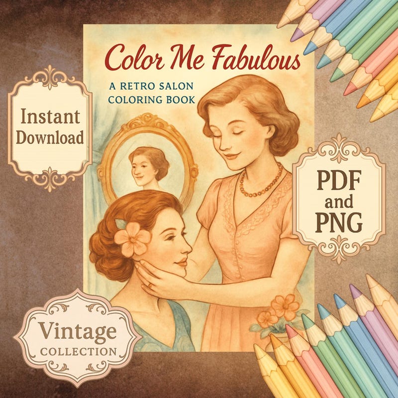 Salon Colouring Book - Etsy