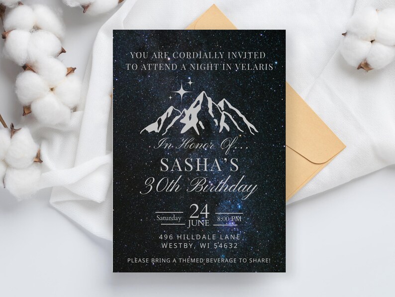 ACOTAR BIRTHDAY INVITATION - A Court of Thorns and Roses Invite - Evite ...