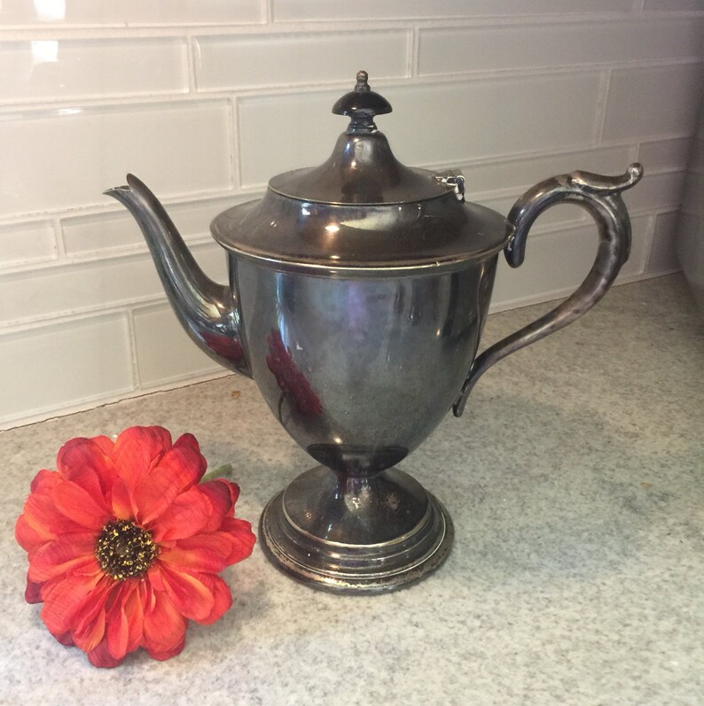 Silver Plate Teapot Paramount Art Deco Bakelite Knob - Etsy
