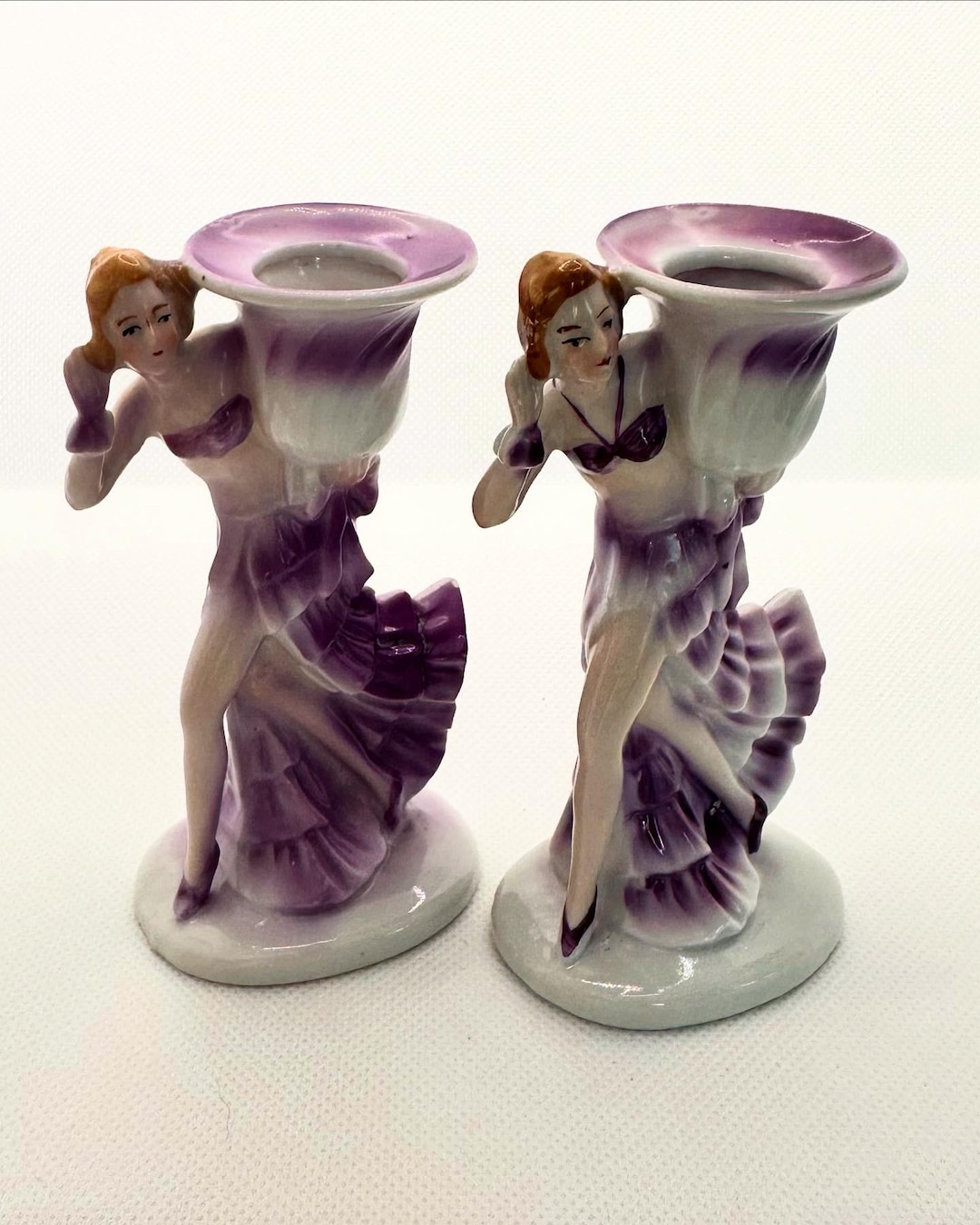 1930’s Art Deco Dancing Lady Figurine Candlestick or Posy Vases - Etsy