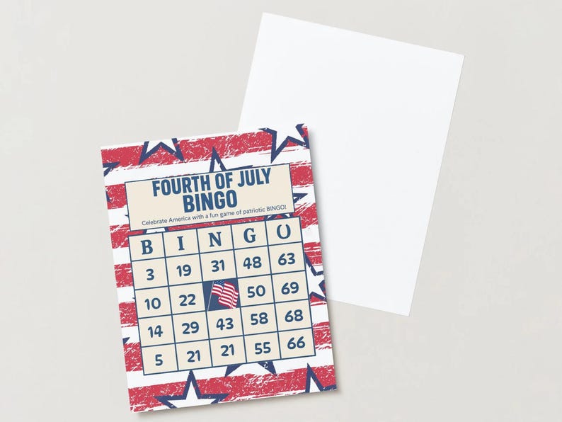 Fourth of July Bingo Game | Printable 4th of July Party Game | USA ...