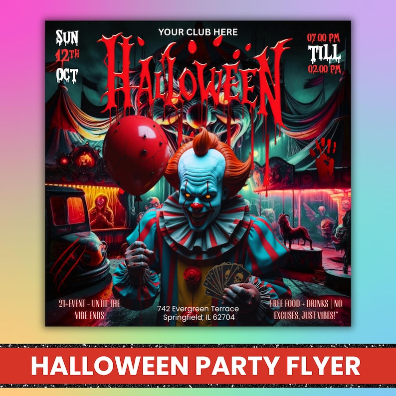 Spooky Halloween Party Flyer: Editable Canva Template (digital Download ...