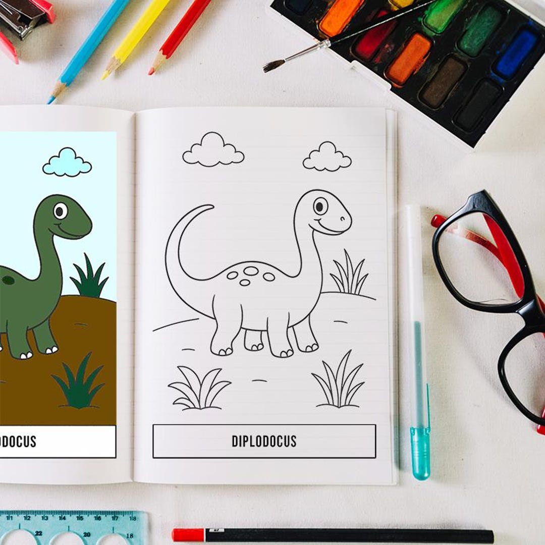 Dino World Colouring Book for Kids | Instant Download | Printable ...