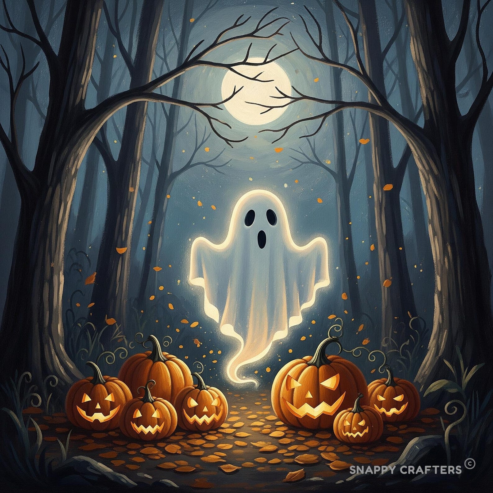 Halloween Wall Art - Digital Posters - Printable - Ghost Theme - Etsy