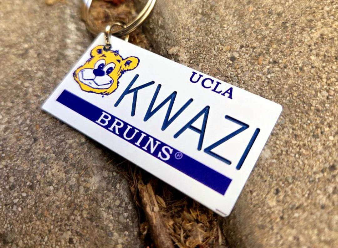 Personalized UCLA BRUINS License Plate Keychain, Key Ring, Key Tag, Any ...
