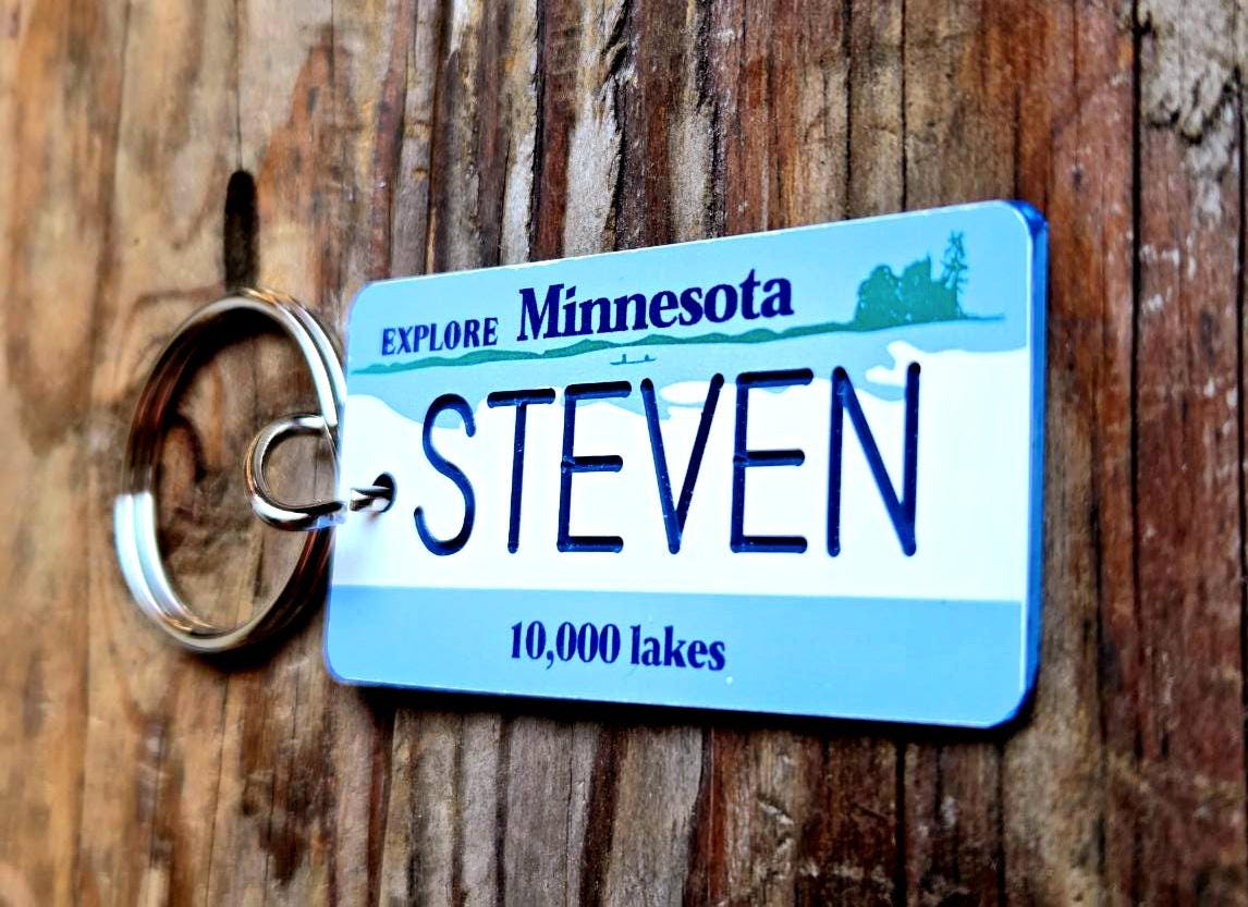 Personalized Minnesota License Plate Keychain: Key Tag, Key Ring, Any ...
