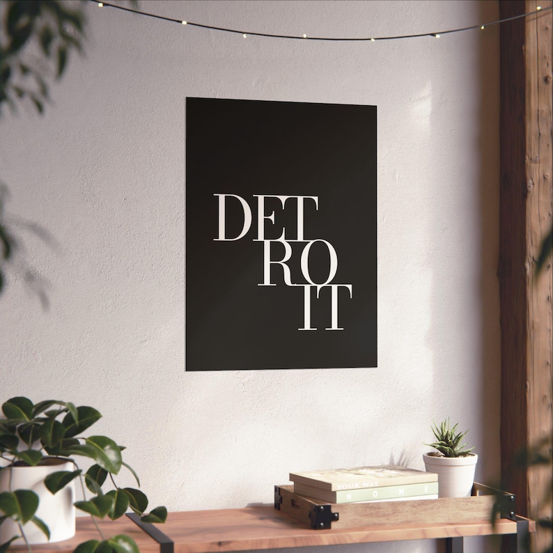 Detroit Michigan Modern Wall Art Print, Typography Art, Contemporary ...
