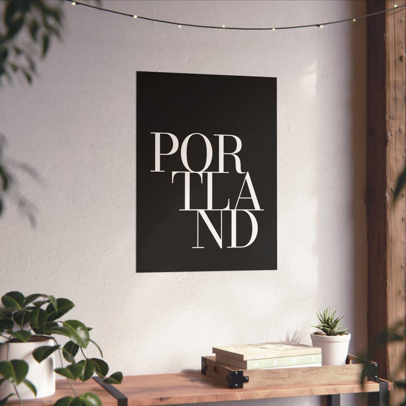 Portland Oregon Modern Wall Art Print, Typography Art, Contemporary ...