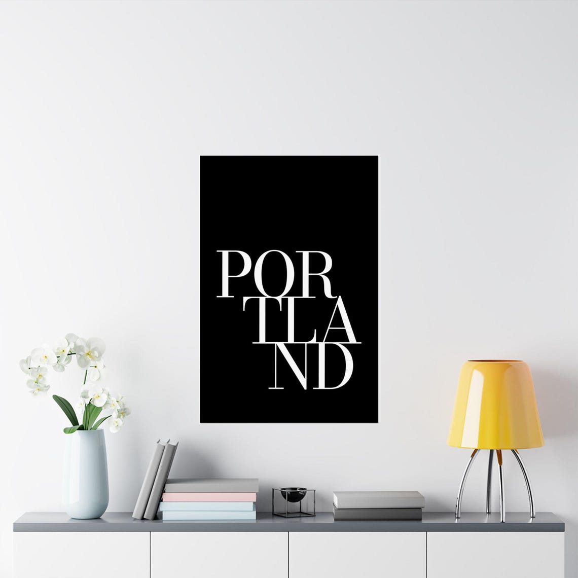 Portland Oregon Modern Wall Art Print, Typography Art, Contemporary ...