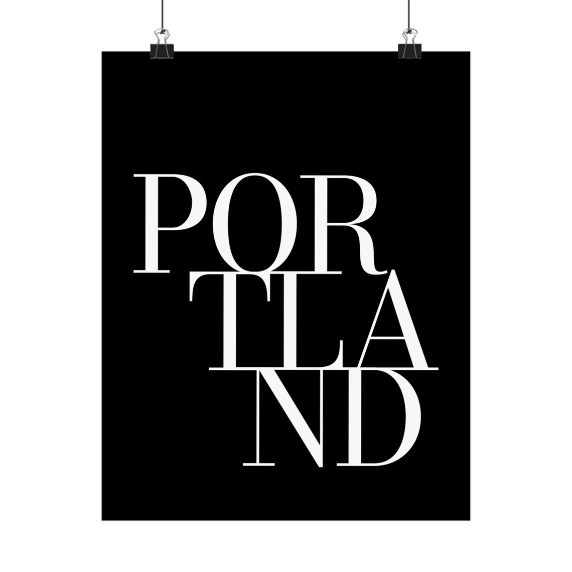 Portland Oregon Modern Wall Art Print, Typography Art, Contemporary ...