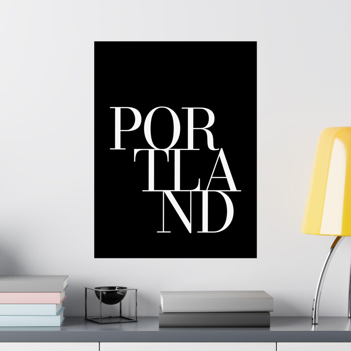 Portland Oregon Modern Wall Art Print, Typography Art, Contemporary ...