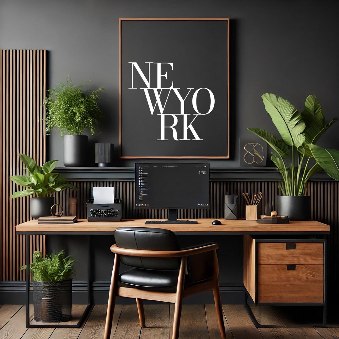 New York State Modern Wall Art Print, Typography Art, Contemporary ...