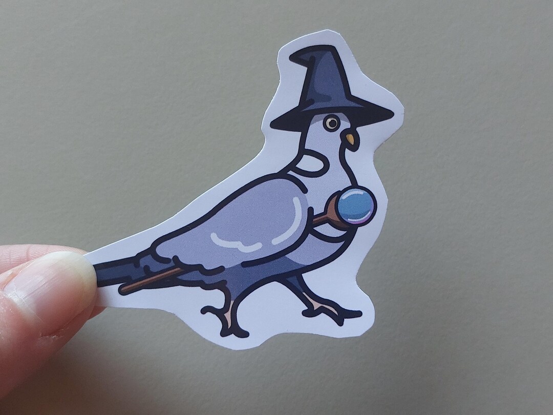 Cute Kawaii Wizard Witch Wood Pigeon Sticker - Etsy