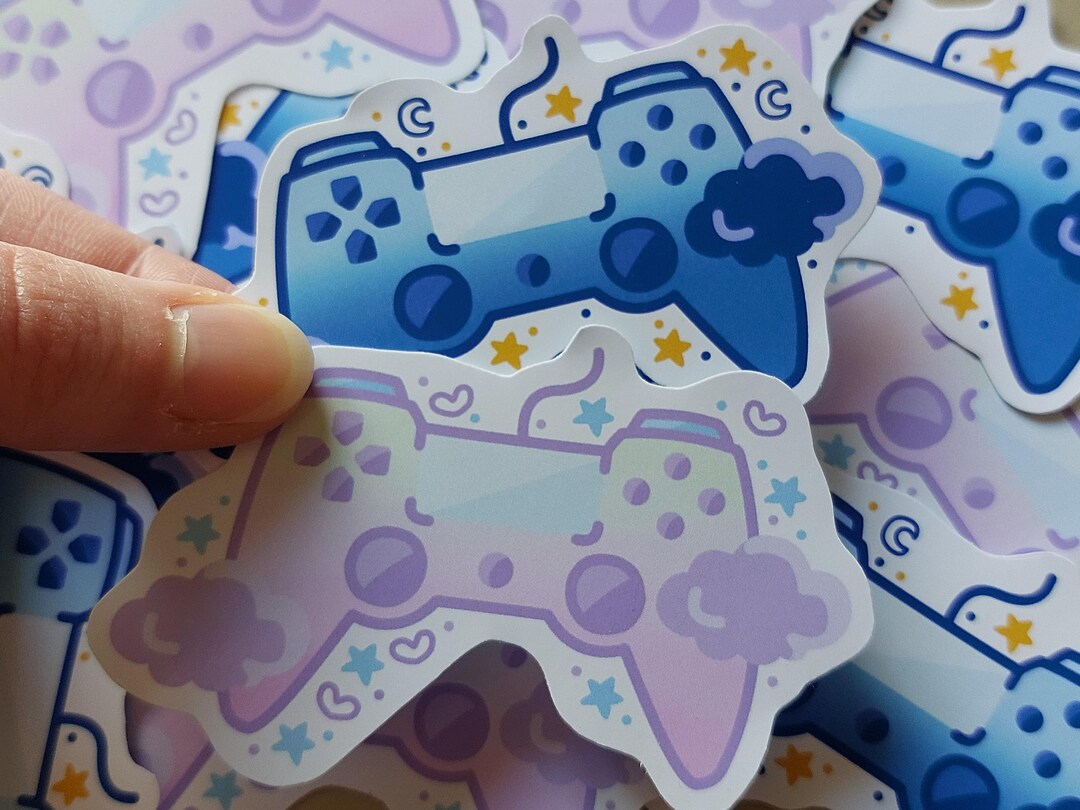 Cute Kawaii Blue Pink Video Game Controller Gamepad Stickers - Etsy