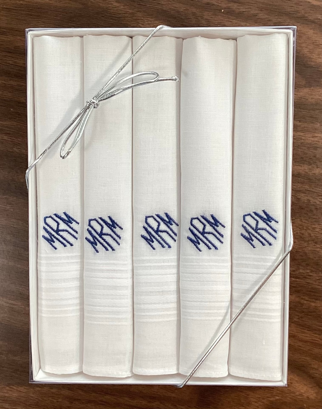 5 Men's Handkerchiefs in Gift Box Free Monogram - Etsy