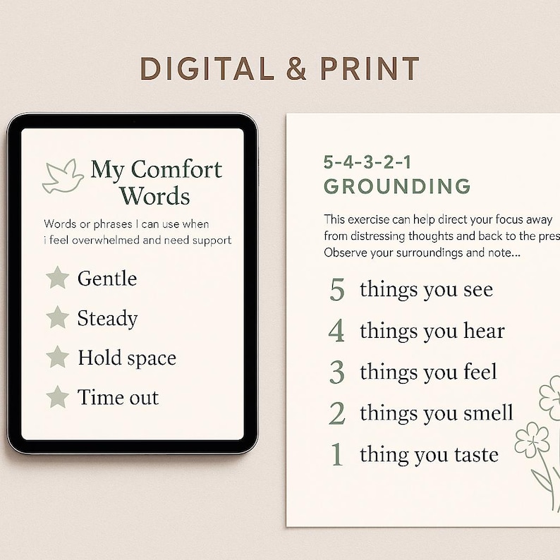 A Calm Space- Printable Anxiety Grounding Kit/ Self-soothing & Mental ...
