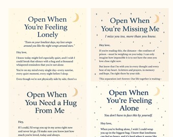 12 Open When Letters Bundle-printable Support Pack for Long Distance or ...