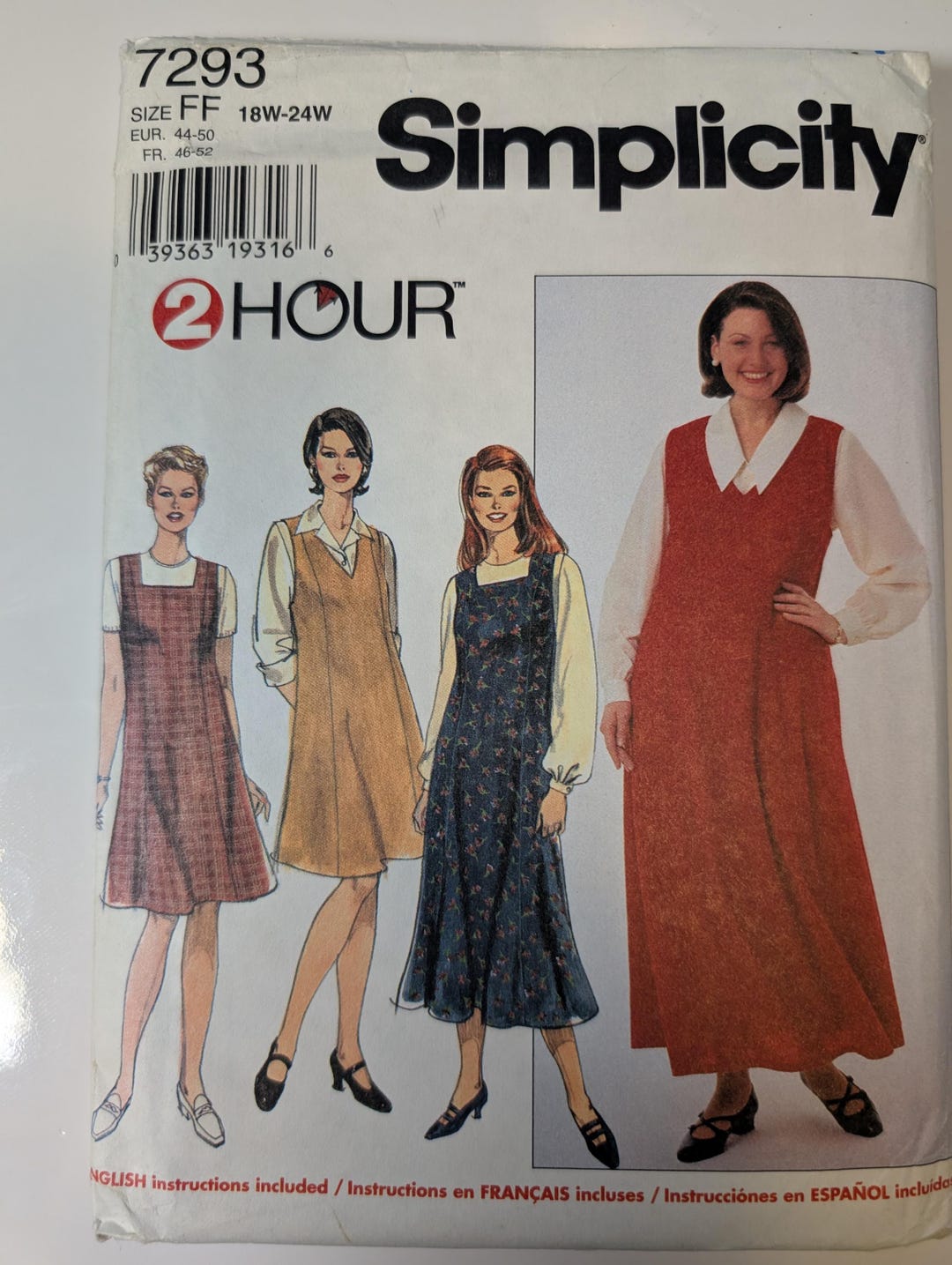 Simplicity 7293 – Misses’ Jumper Dresses – Sewing Pattern – Size 18W ...