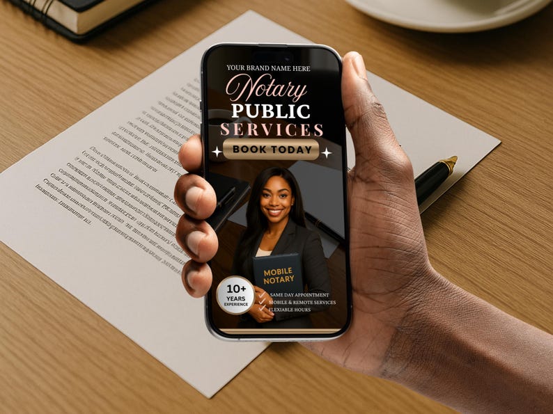Notary Services Video Template – Animated Mobile Notary Marketing Canva ...