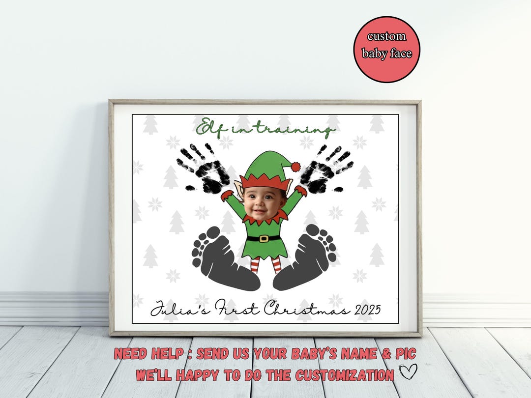 Elf in Training Baby Keepsake Template – Baby’s First Christmas ...