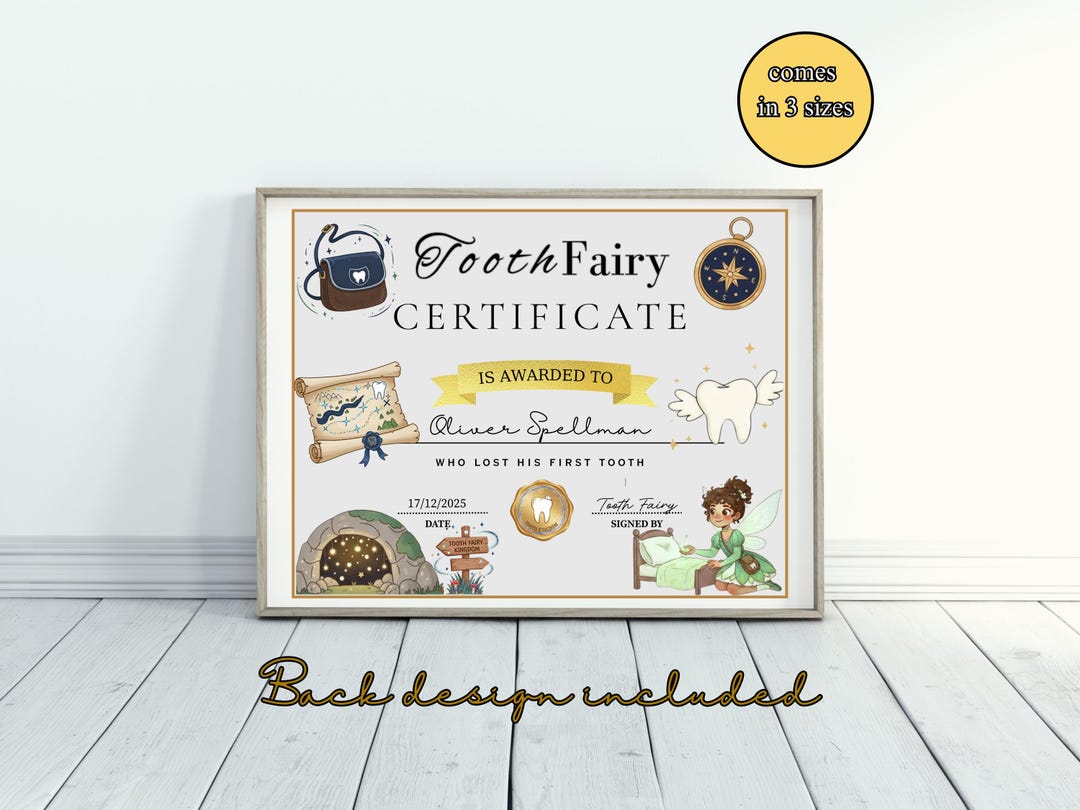 Boy Baby Tooth Fairy Certificate Template – Editable Boy Lost Tooth ...