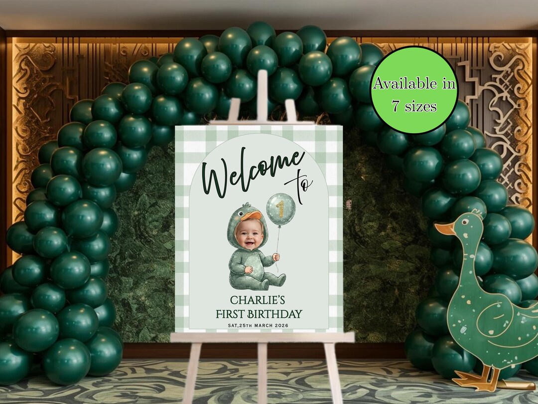 One Lucky Duck Welcome Sign for Boy, Lucky Duck 1st Birthday Welcome ...