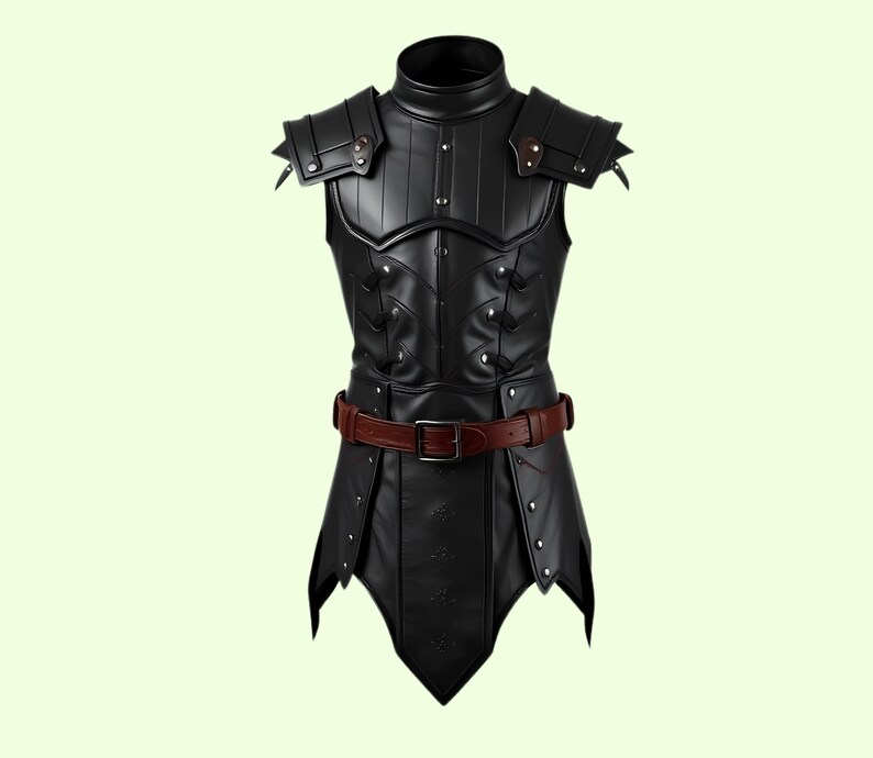 Genuine Black Leather LARP Armor, Medieval Viking Warrior Costume ...