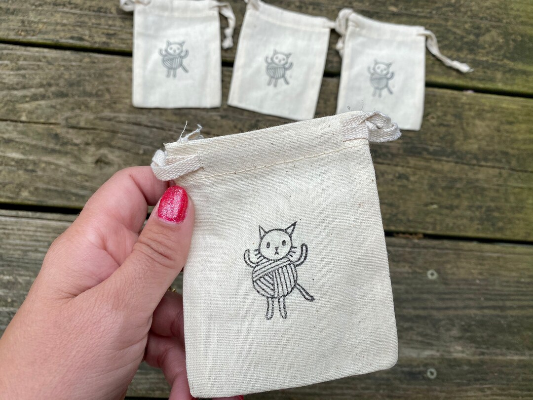 Yarn Cat Mini Drawstring Pouches - Set of 4 - Etsy